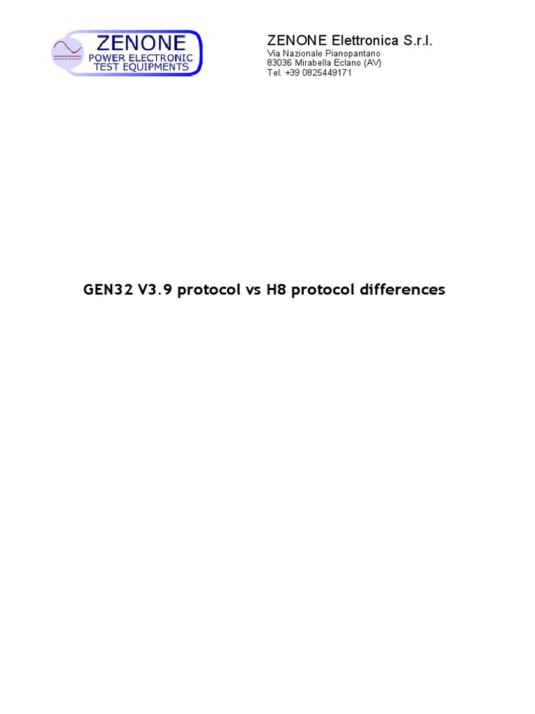 GEN32 V3.9 vs H8 Protocol Differences | PDF