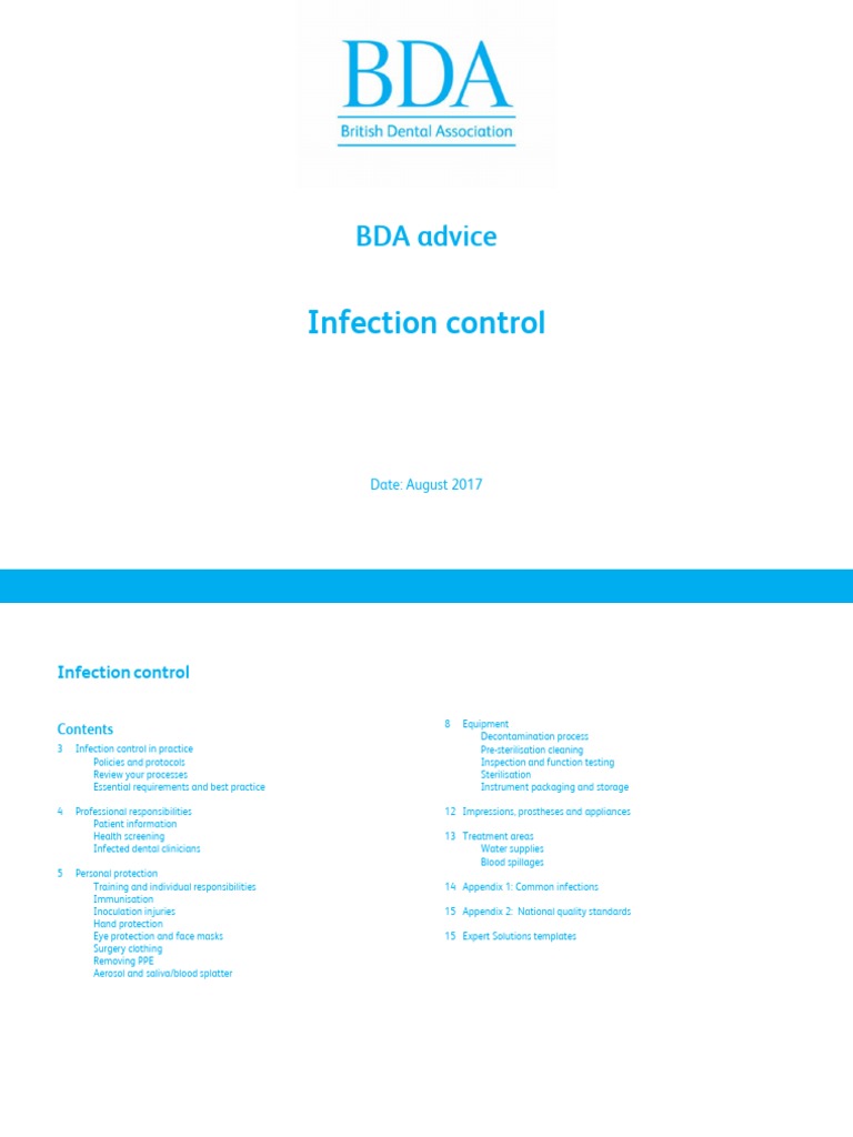 Infection Control BDA | PDF | Hepatitis | Infection