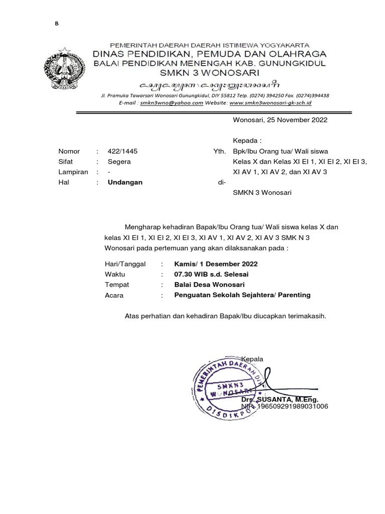 Undangan Parenting Sesi 1 | PDF