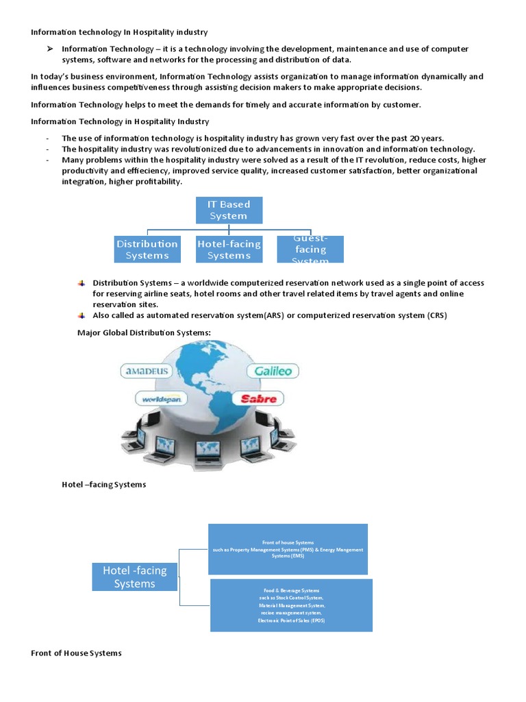 Information Technology in Hospitality Industry | PDF | Information ...