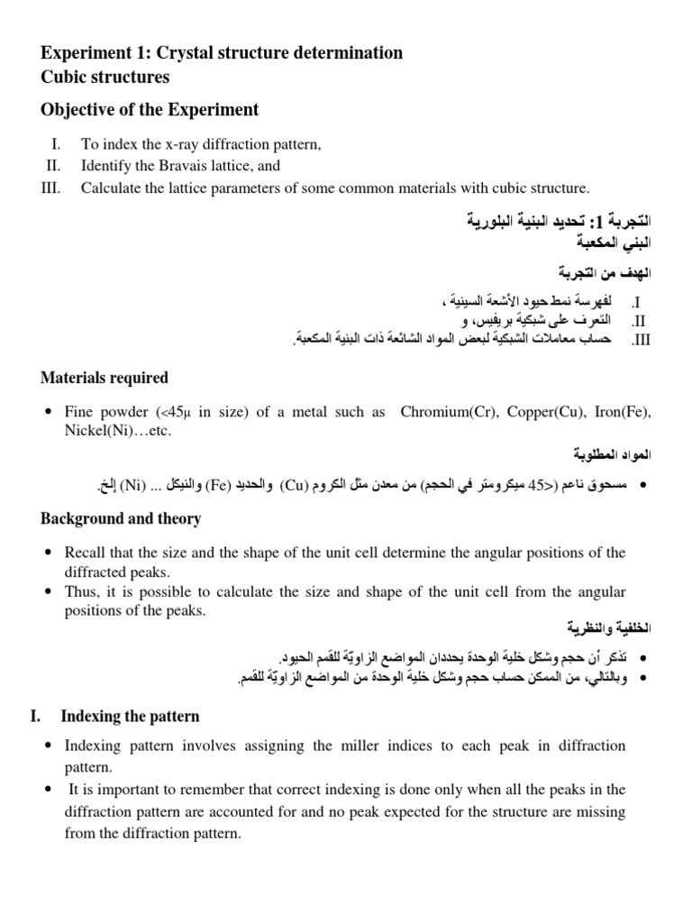 Experiment 1 Crystal Structure de Termination | PDF