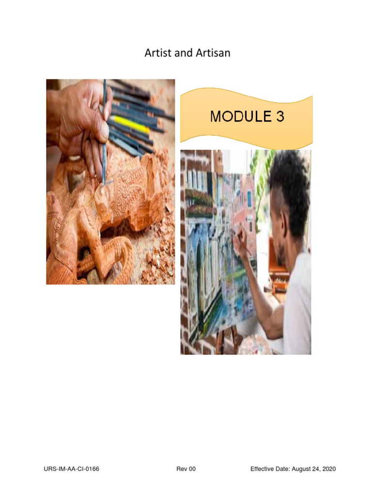 Hum1 Module 3 Artist and Artisan | PDF | Curator | Creativity