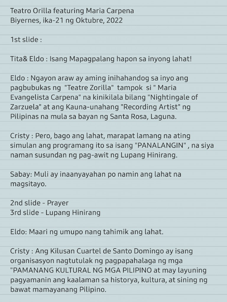 Script - Tetro Zorilla | PDF