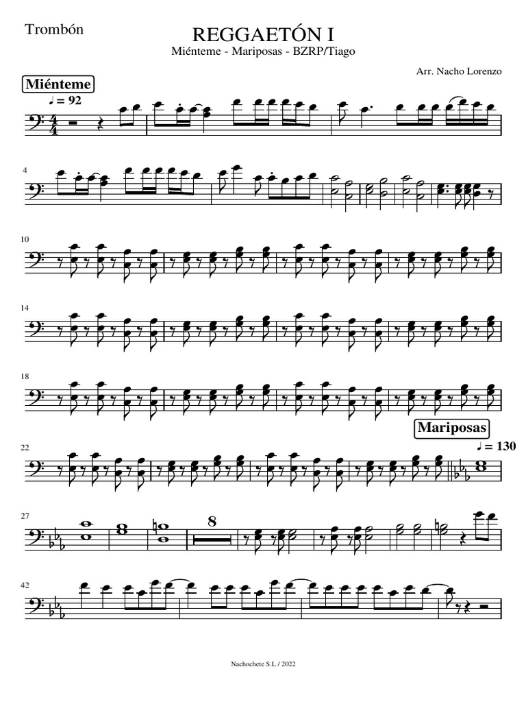 REGGAETÓN 1-Trombón | PDF