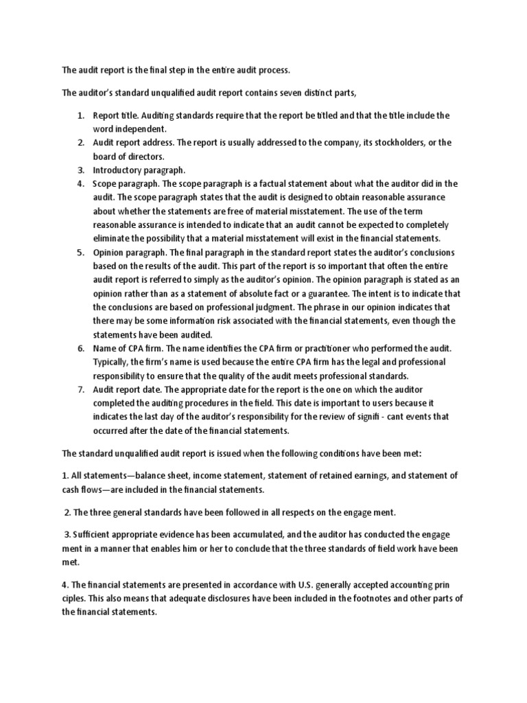 Final Audit Report Overview | PDF | Auditor's Report | Financial Audit