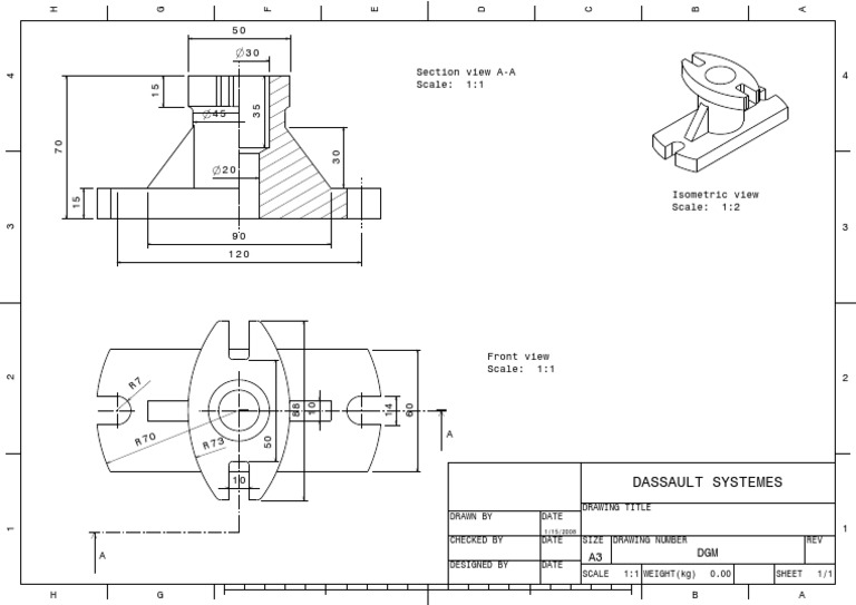 Dassault Systemes: A3 DGM | PDF | Technical Drawing