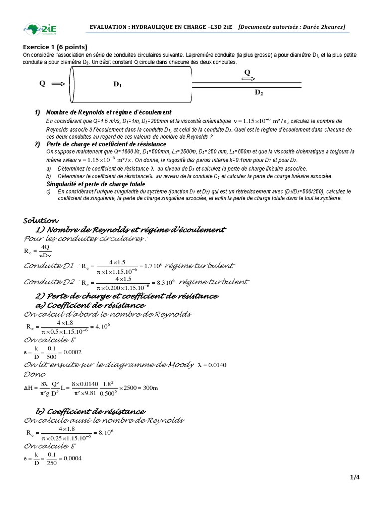 Evaluation Hydraulique en Charge | PDF | Technologies du gaz | Grandeur ...
