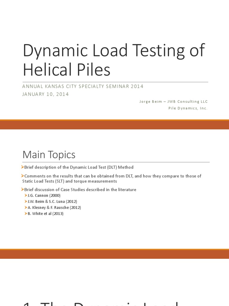 Dynamic Load Testing of Helical Piles | PDF | Deep Foundation | Force
