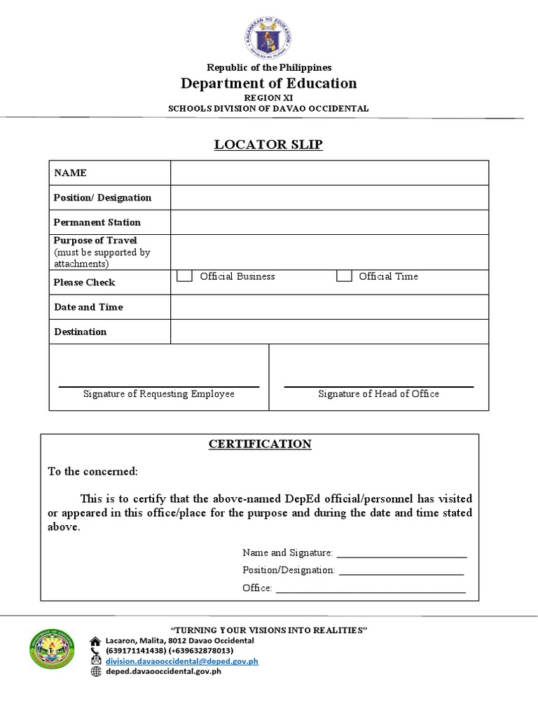 Locator Slip New Template | PDF