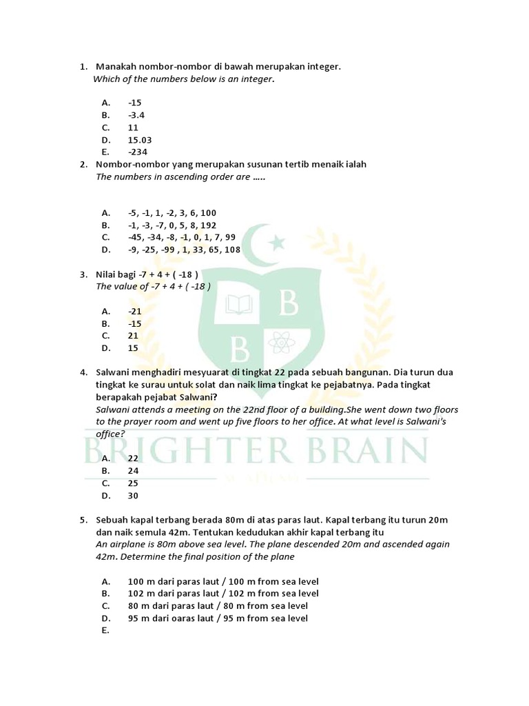 Revision Rational Number | PDF