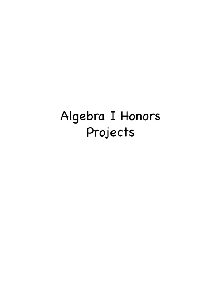 Honors Algebra I Projects | PDF | Horizon | Teaching Mathematics