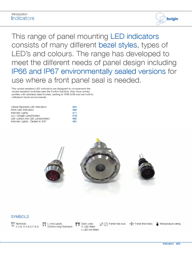 Indicators | PDF | Light Emitting Diode | Mains Electricity
