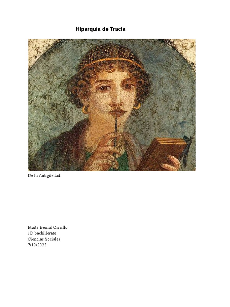 Hiparquía de Tracia: Una de las primeras filósofas de la antigüedad | PDF