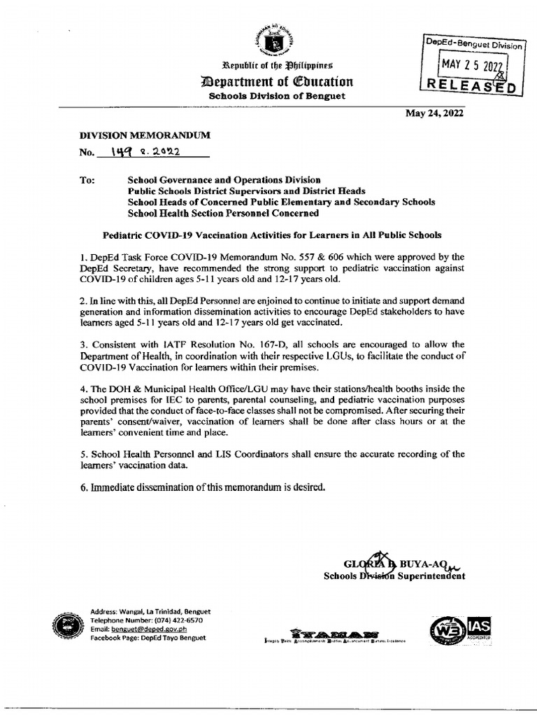SDO Memo No. 149, S. 2022 | PDF SDO Memo No. 149, S. 2022 | PDF