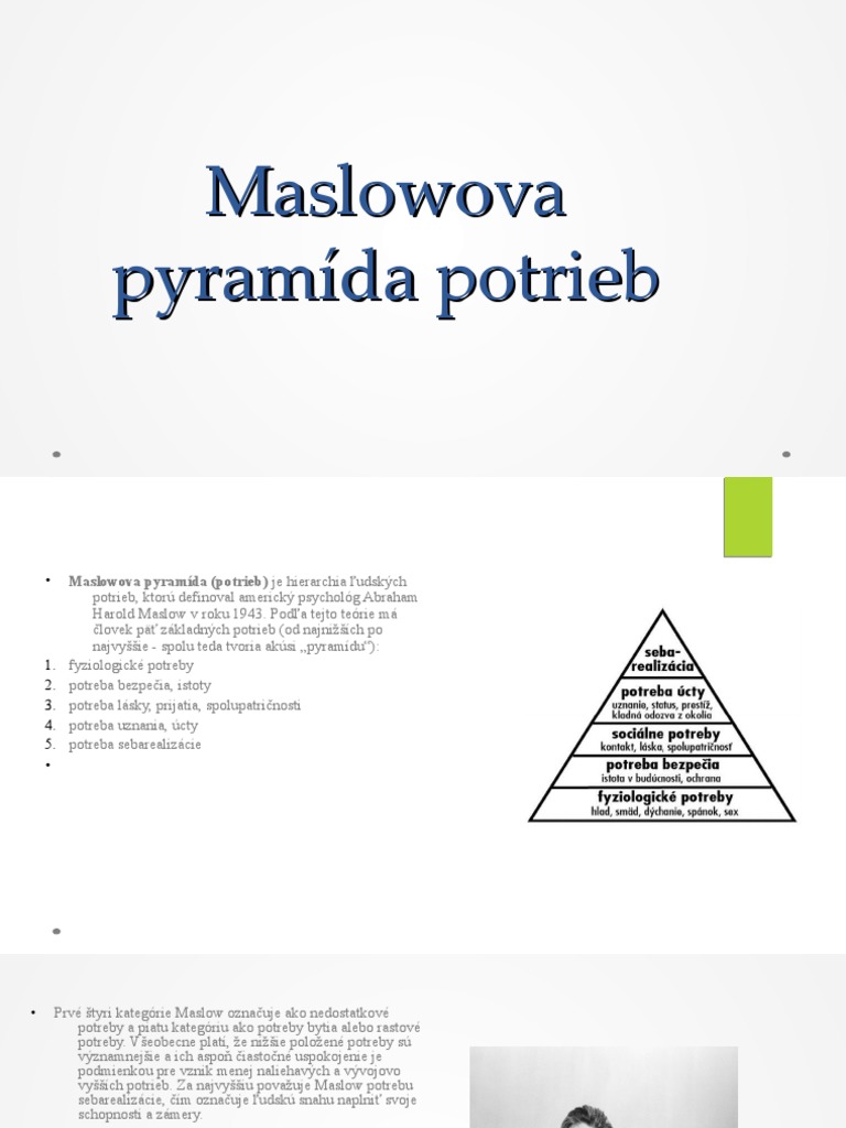 Maslowova Pyramã Da Potrieb | PDF