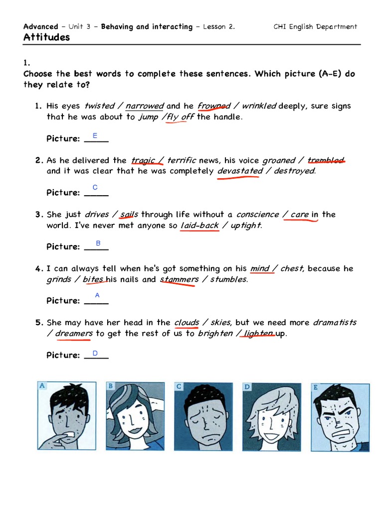 Advanced Lesson on Attitudes and Emotions | PDF | Adjective | Adverb