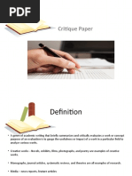 Critique Paper Template | PDF | Evaluation | Cognition