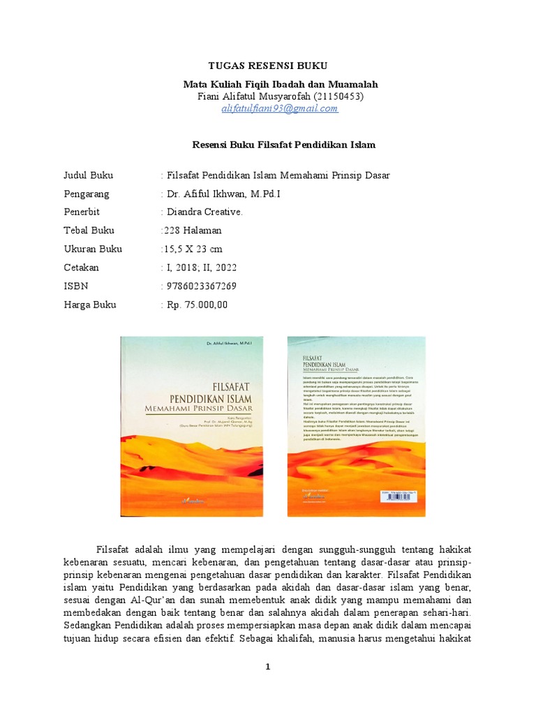 Resensi Buku Filsafat Pendidikan Islam | PDF | Sains & Matematika