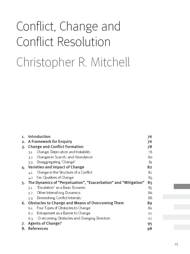 Conflict, Change and Conflict Resolution | PDF | Violence | Conflict ...