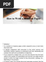 Reaction Paper Format | PDF | Paragraph | Writing