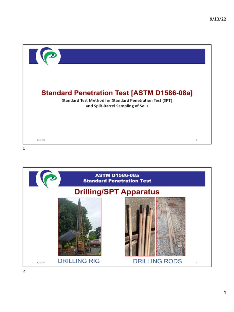 ASTM D1586 Standard Penetration Test Guide | PDF | Industrial Processes