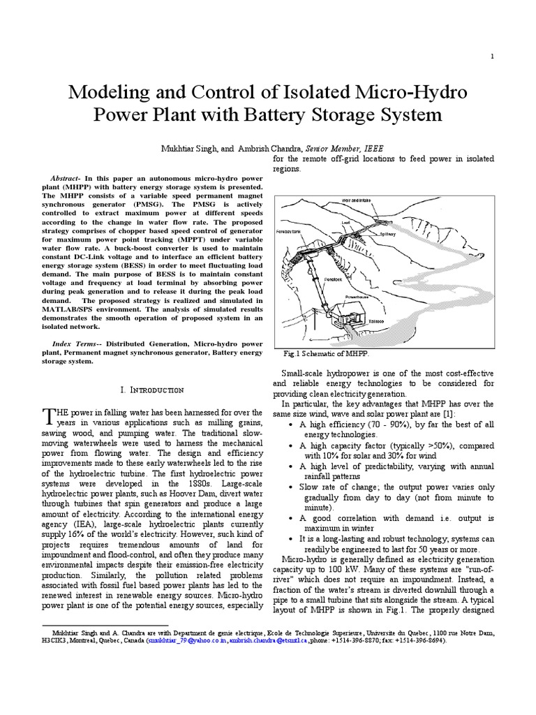 Micro-Hydro Power with Battery Storage | PDF | Electric Generator ...