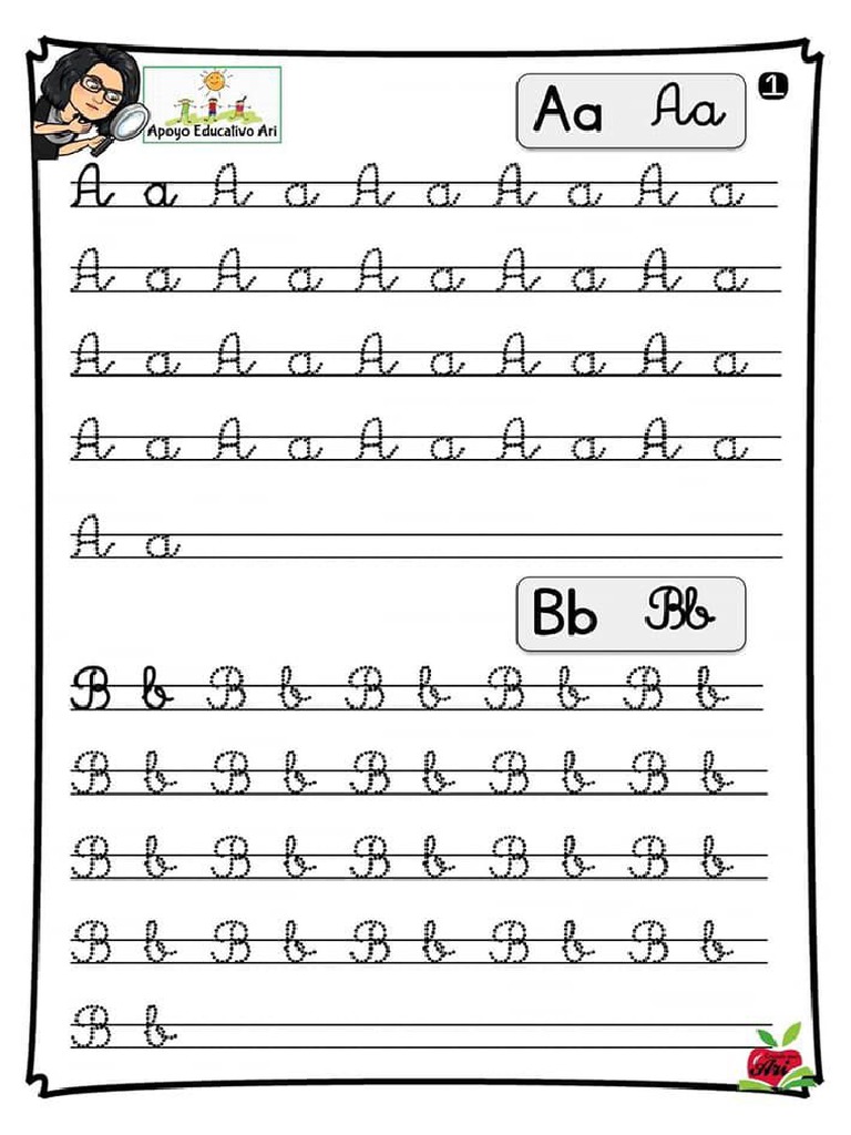 Fichas de Letras Cursiva | PDF