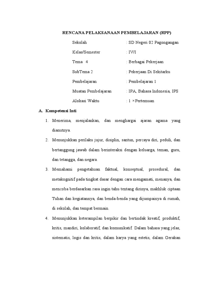 RPP Kontrolllll | PDF | Karier & Perkembangan