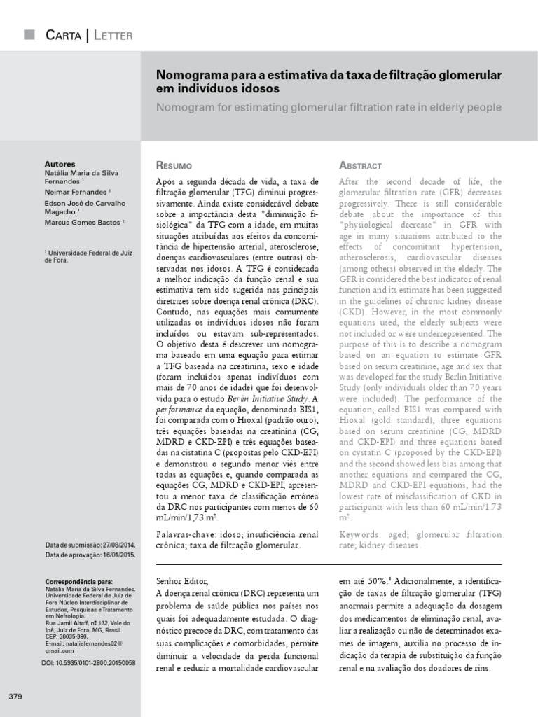 Nomograma Idoso DRC | PDF | Rim | Medicina Interna