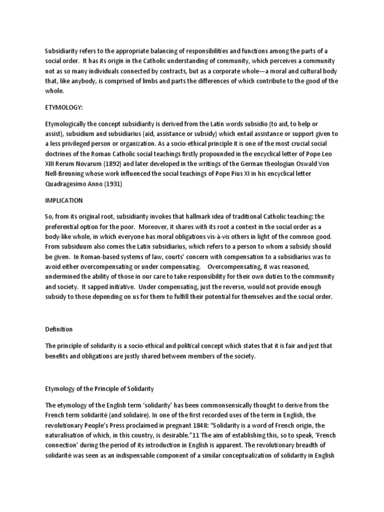 Subsidiarity Re-WPS Office | PDF | Catholic Social Teaching | Catholic ...
