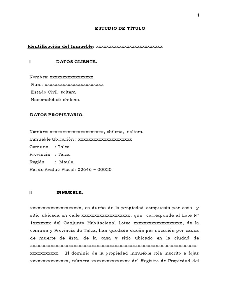 Informe de Título - Teresa | PDF | Propiedad | Derecho Civil (Common Law)