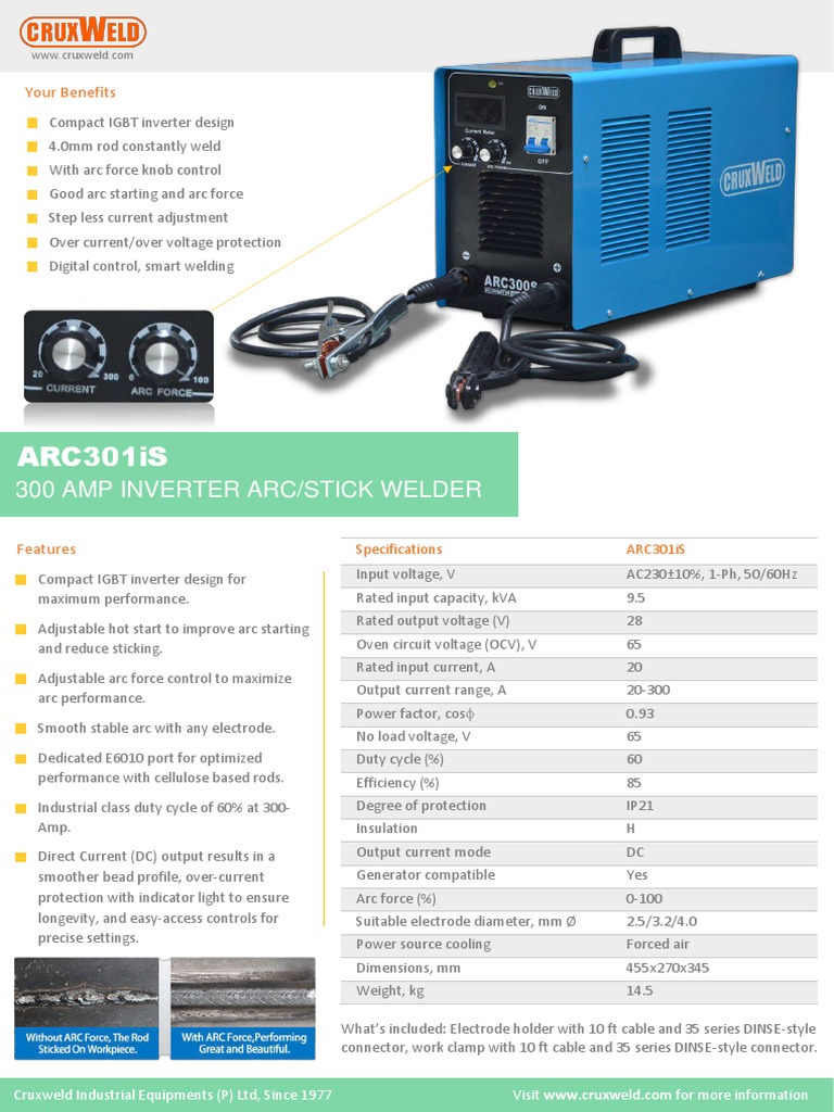 ARC301iS 300AMP 1PH | PDF | Electric Arc | Power Inverter