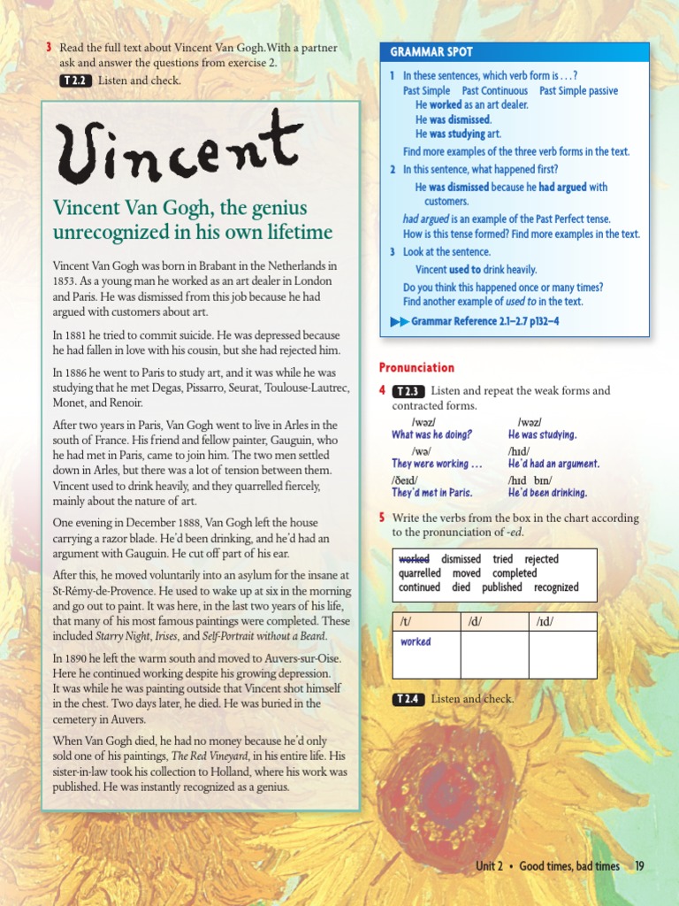 Vincent Van Gogh, The Genius Unrecognized in His Own Lifetime | PDF ...