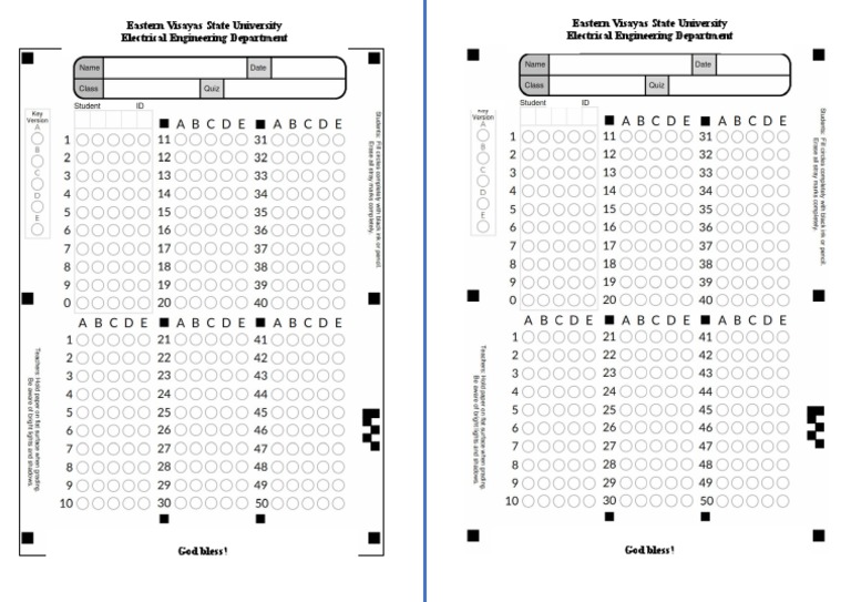Answer Sheet - ZipGrade | PDF