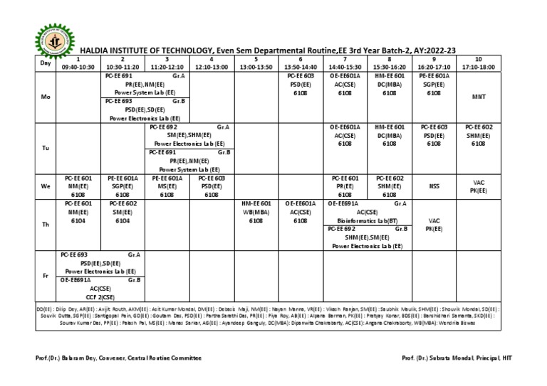 Time Table Format | PDF | Power Electronics | Information And ...