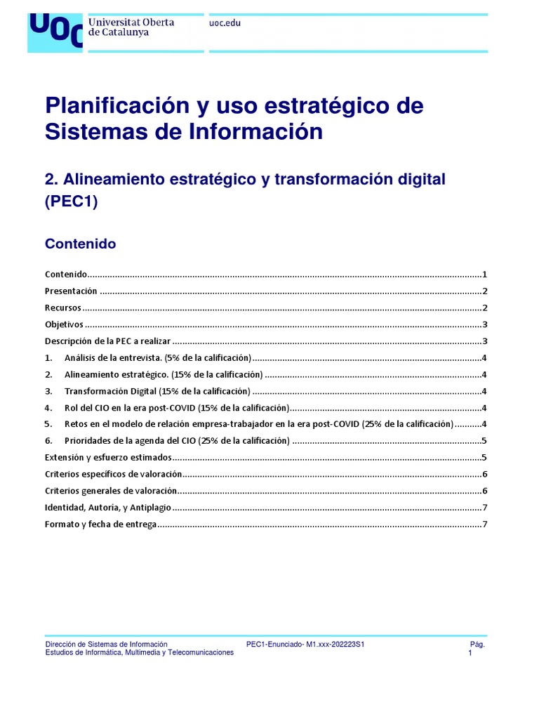 PEC1 Enunciado M1.301 202223S1 v3 | PDF | Tecnología de información y comunicaciones | Multimedia