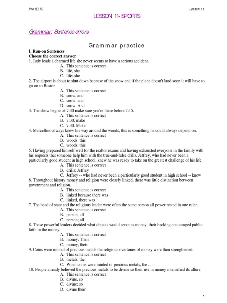 Sports Grammar and Activities Guide | PDF | Sports | Swimming