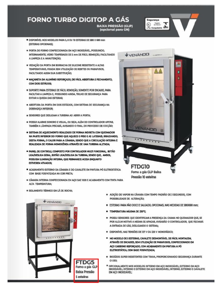 Ficha Tecnica Horno VENANCIO 2 | PDF