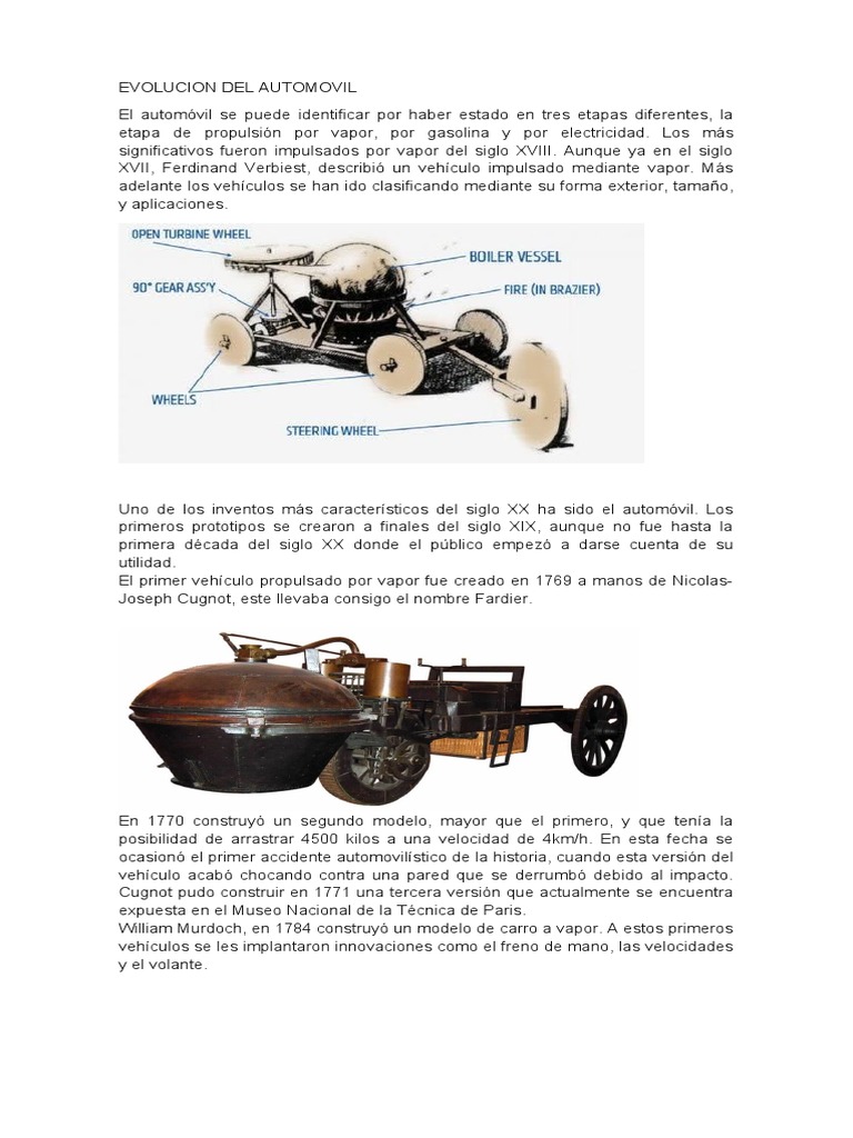 Evolución del Automóvil a lo Largo del Tiempo | PDF | Coche | Vehículo ...