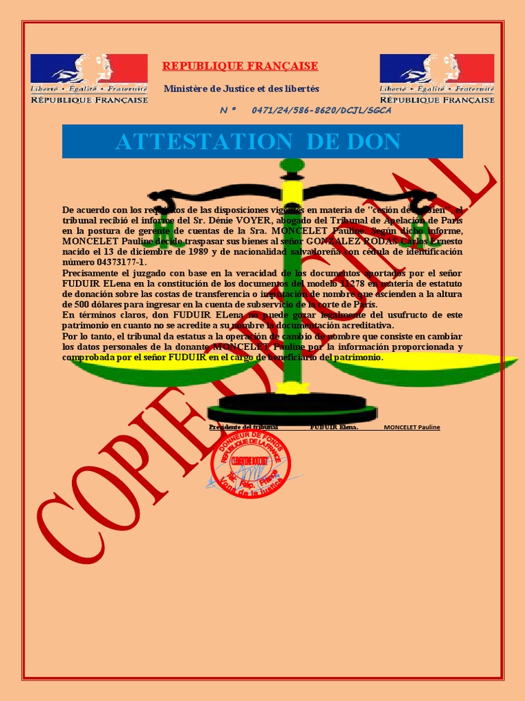 Attestation de Don Ip | PDF