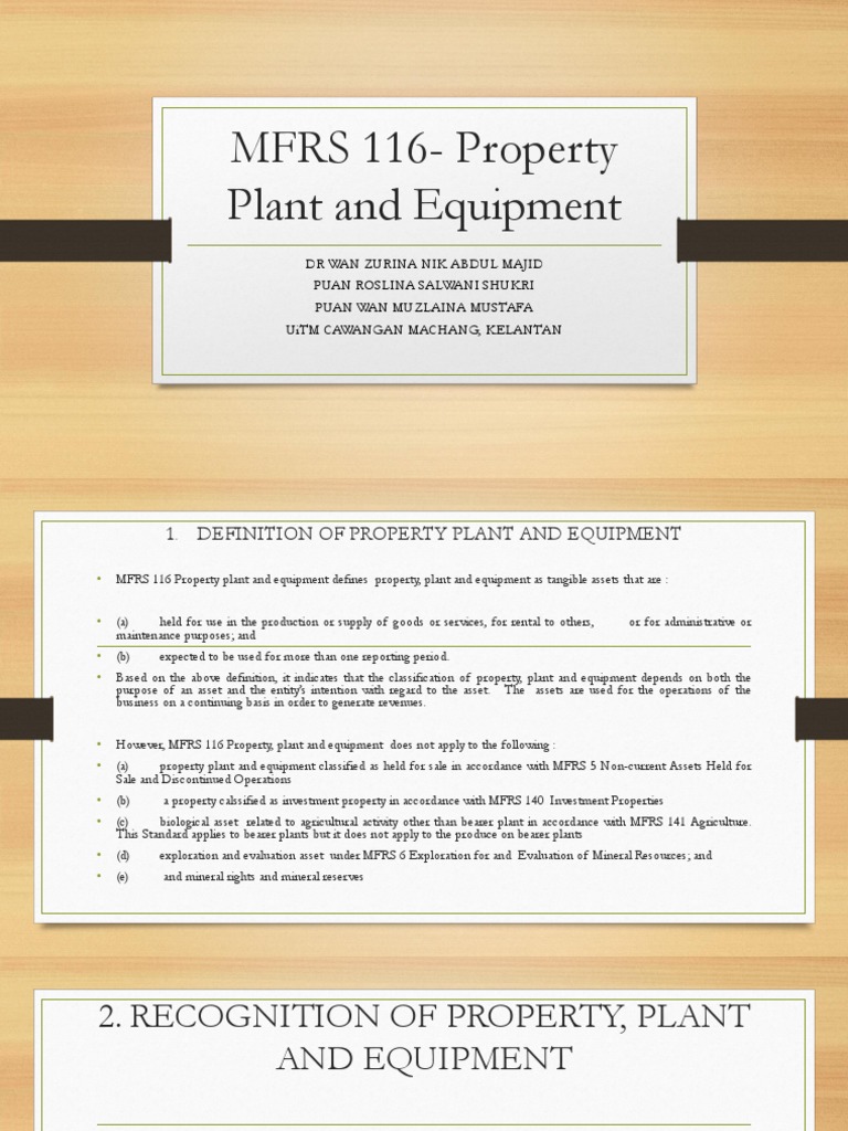 Chapter 1 - MFRS 116 | PDF | Depreciation | Fair Value