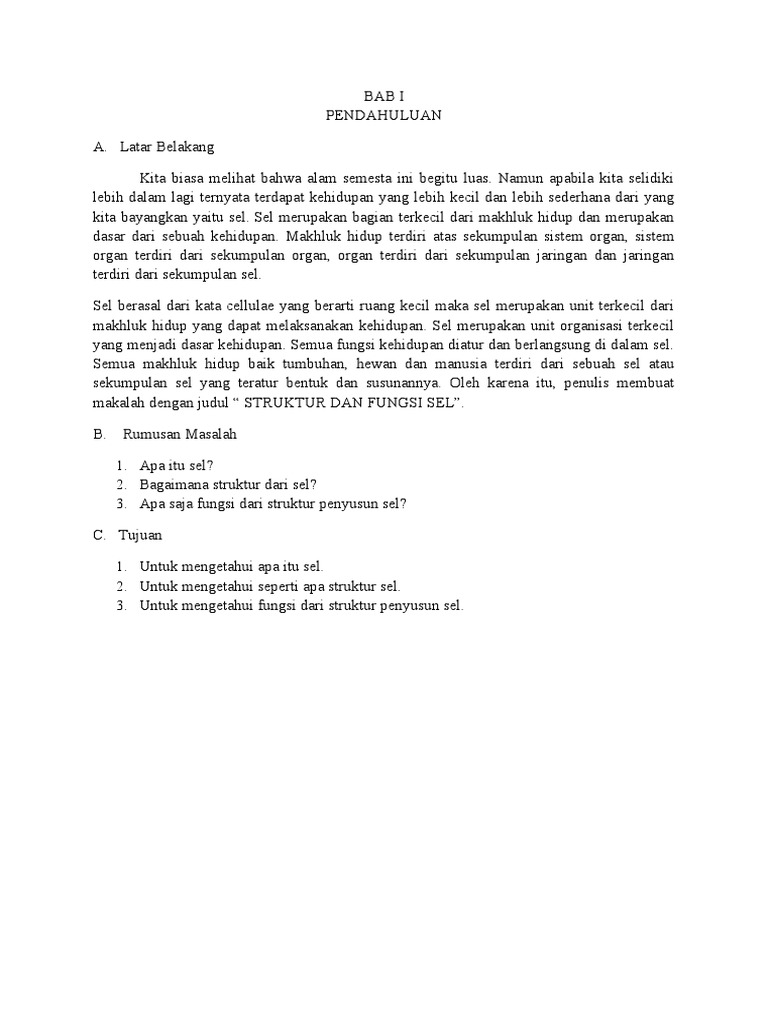 Makalah Struktur Dan Fungsi Sel | PDF