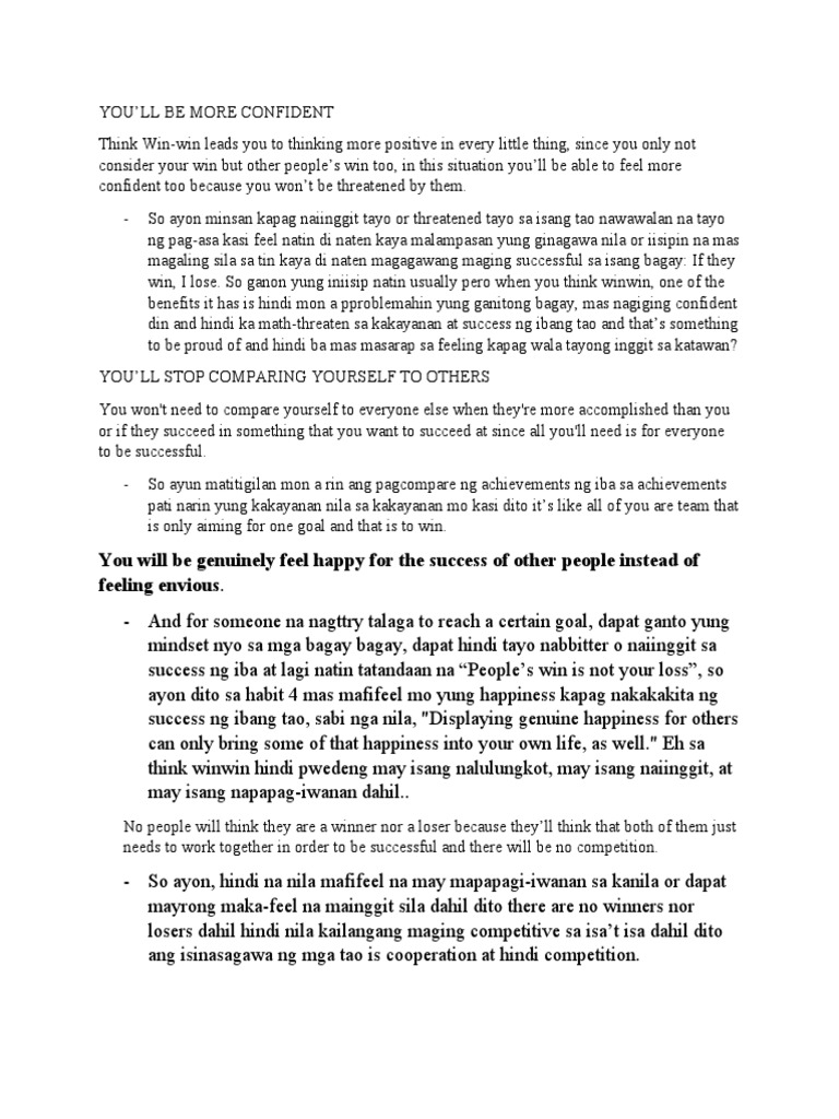 Think Win Win | PDF | Self-Improvement