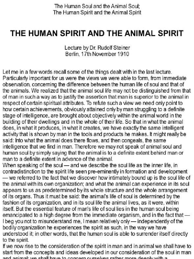 The Human Soul and The Animal Soul | PDF | Soul | Id