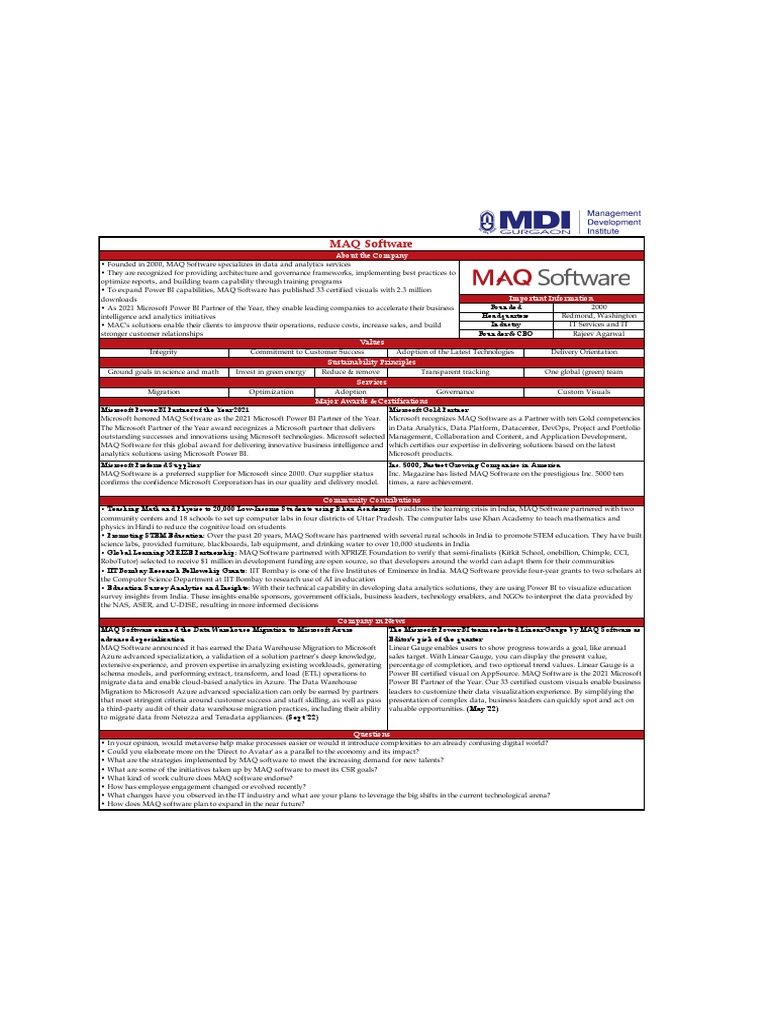Cheatsheet - MAQ Software | PDF | Microsoft | Analytics