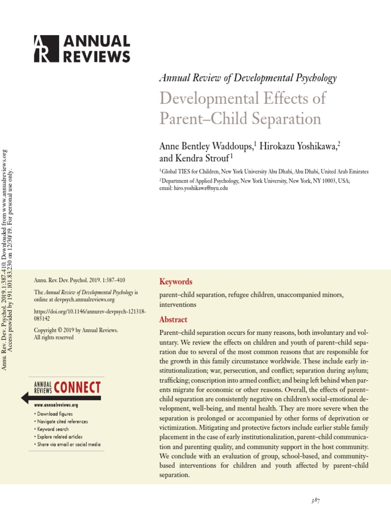 Developmental Effects of Parent-Child Separation | PDF | Attachment ...