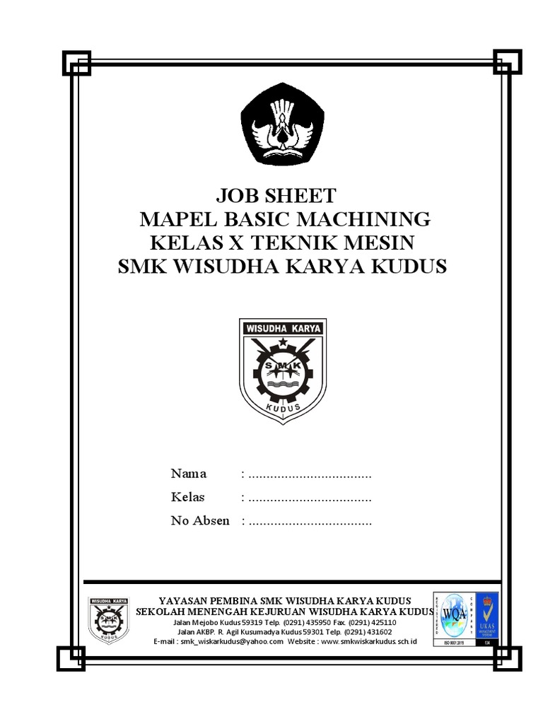 Cover Jobsheet | PDF