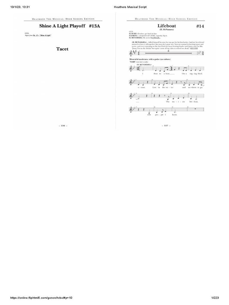Heathers Musical Script Online | PDF