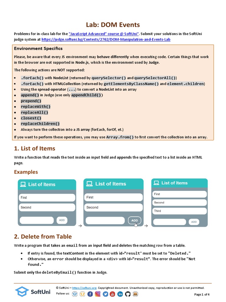 JS-Advanced-DOM-Events-Lab | PDF | Document Object Model | Html