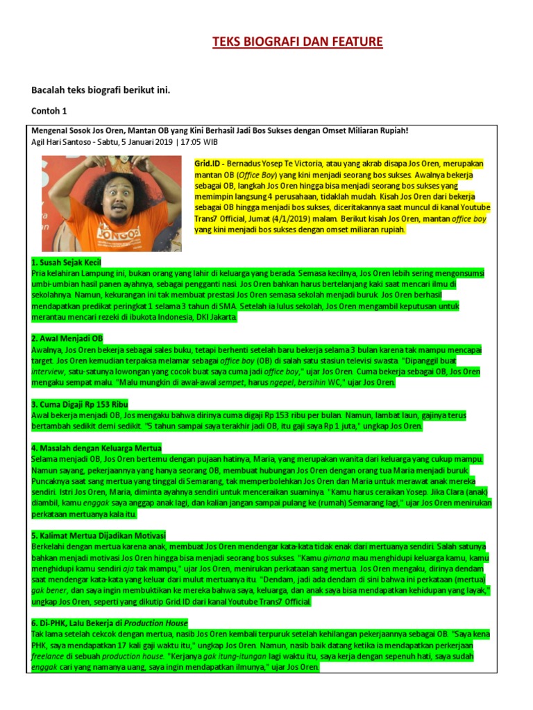 MATTHEW JOY BUDIANTO HS STUDENT - Hand Out Teks Biografi+feature Tokoh ...